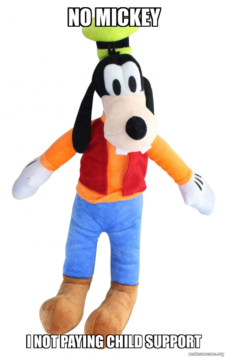 no mickey i not paying child support Meme Generator