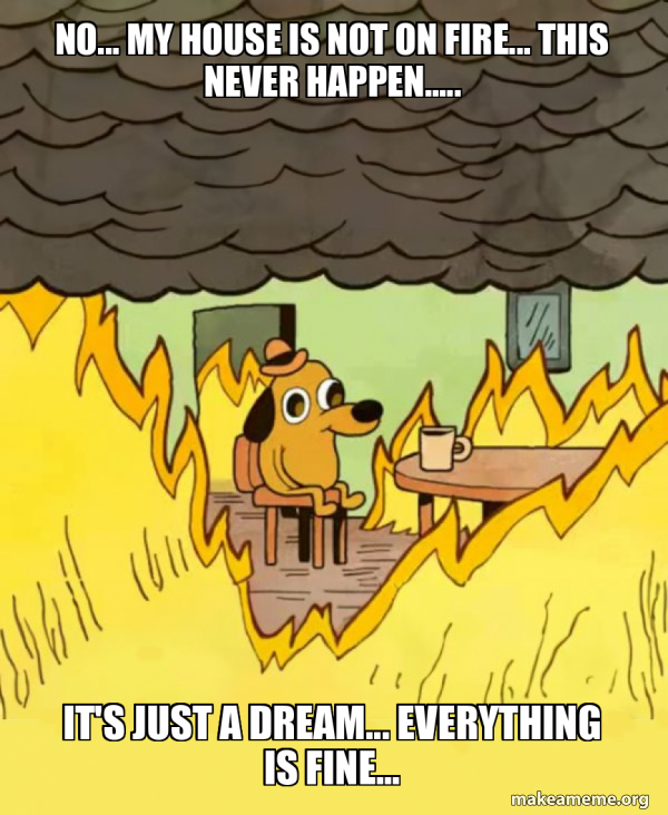 No... My house is not on fire... This never happen..... It's just a ...