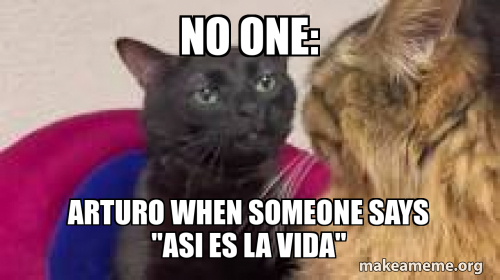 NO ONE: Arturo when someone says "asi es la vida" Meme Generator