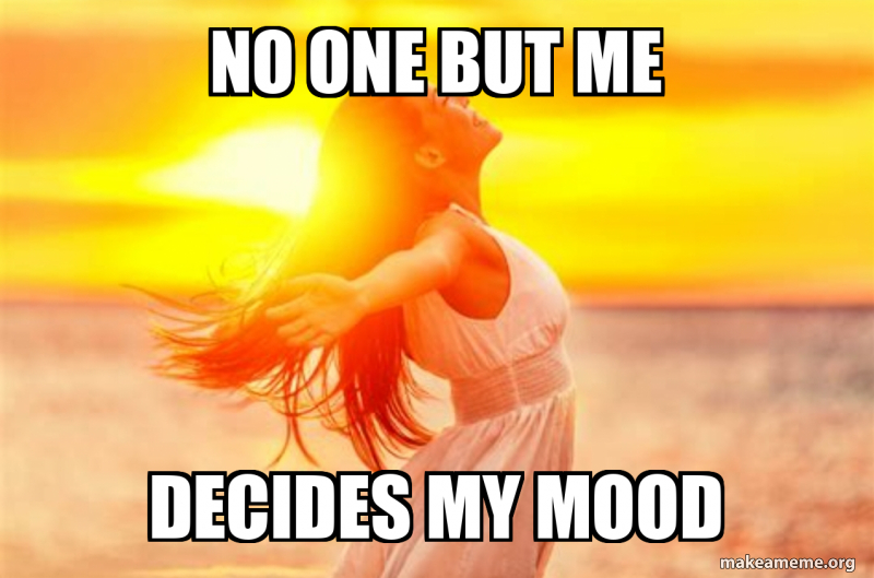 No ONe but me Decides my mood Meme Generator