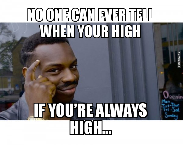No one can ever tell when your high If youâ€™re always high... - Roll ...