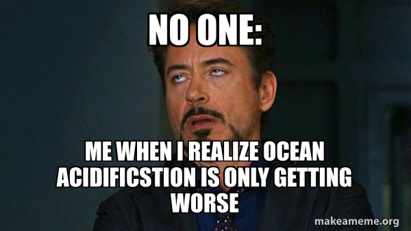 no one: me when i realize ocean acidificstion is only getting worse ...