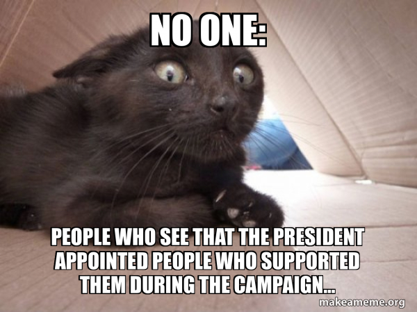 No one: People who see that the president appointed people who ...