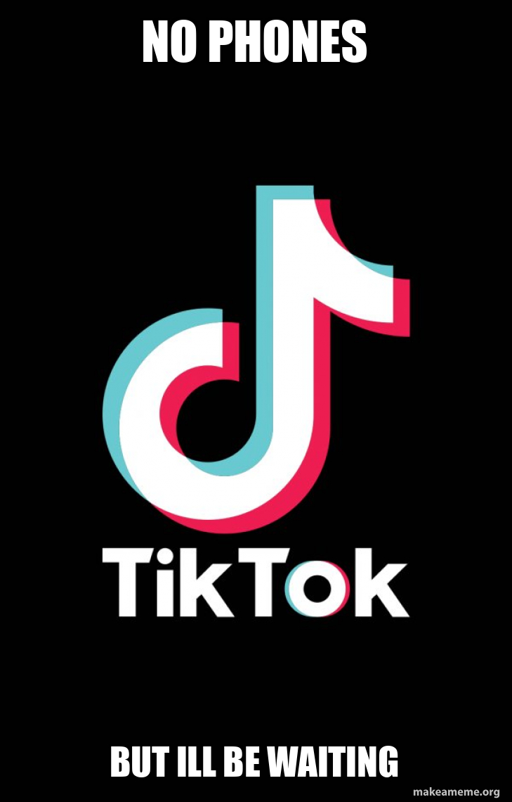 no phones but ill be waiting - TikTok Meme Generator