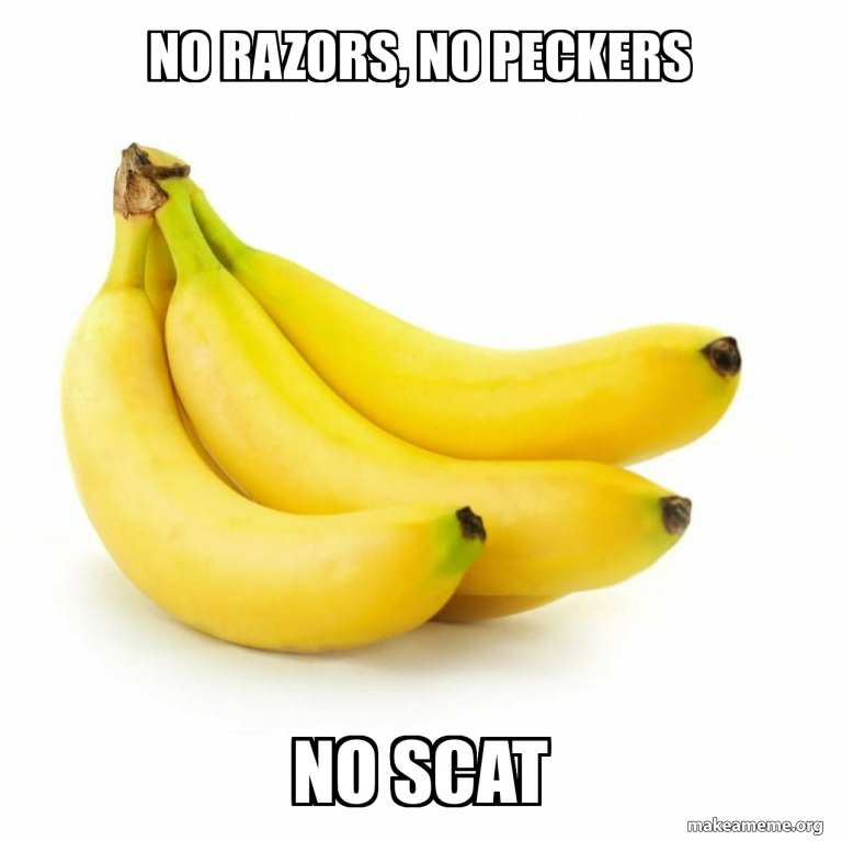 No RAZORS, NO PECKERS NO SCAT Meme Generator