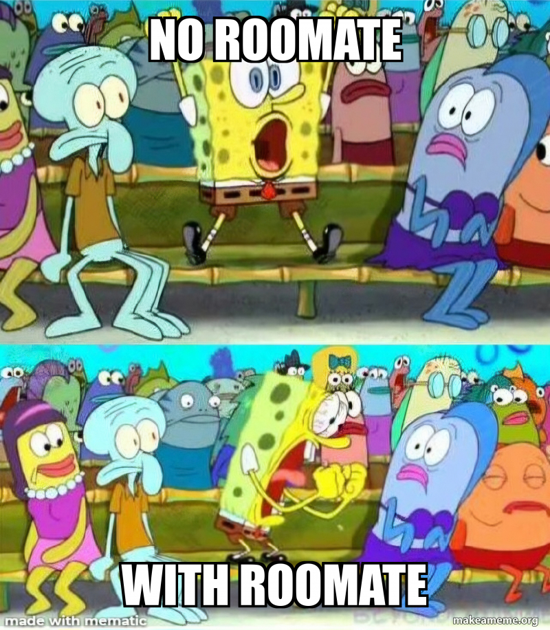 No roomate With Roomate Meme Generator