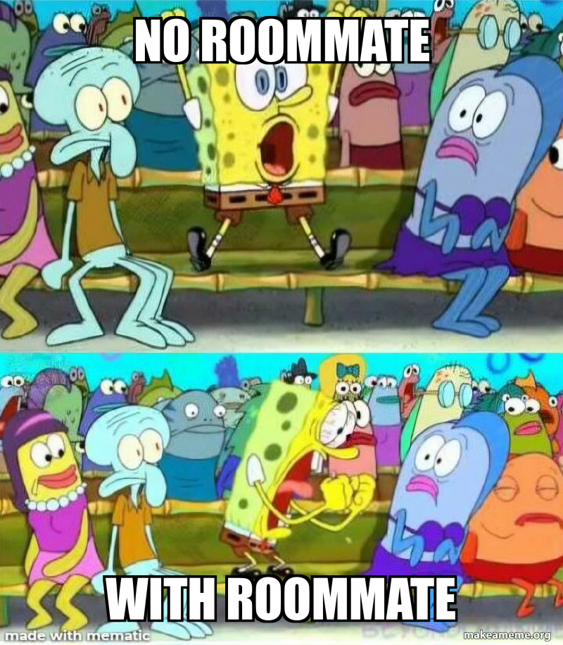 No Roommate With roommate Meme Generator