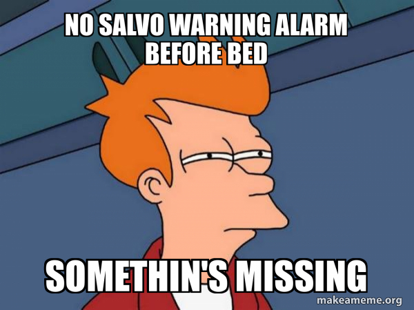 NO SALVO WARNING ALARM BEFORE BED SOMETHIN'S MISSING - Futurama Fry ...