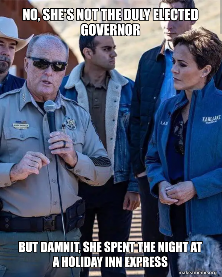 NO, she's not the duly elected governor BUT damnit, she spent the night ...