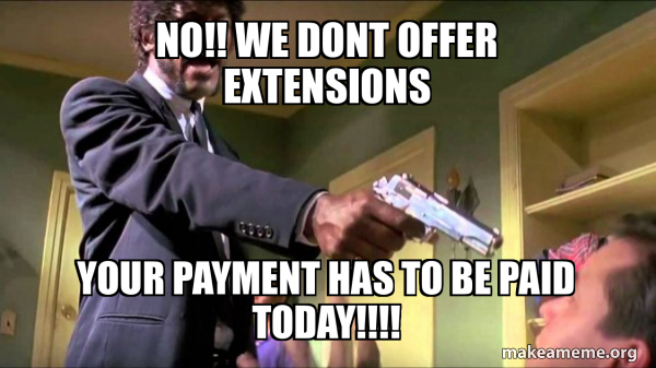 NO!! We dont offer extensions Your Payment has to be paid TODAY ...
