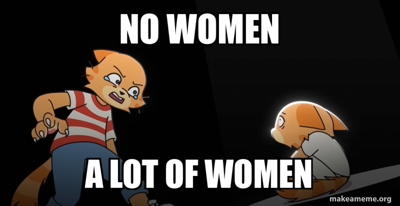 No women A lot of women - No women vs with women Meme Generator