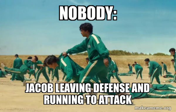 Nobody: Jacob leaving defense and running to attack - Squid Game Ali ...
