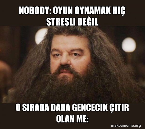 nobody: oyun oynamak hiç stresli değil o sırada daha gencecik çıtır ...