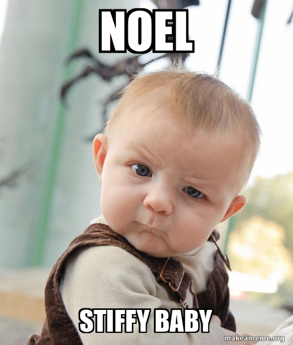 noel stiffy baby - Skeptical Baby Meme Generator