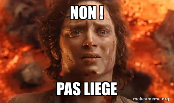 non ! pas liege - Frodo it's over it's done Meme Generator