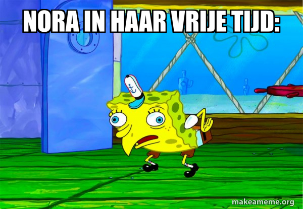 Nora in haar vrije tijd: - Mocking SpongeBob Meme Generator