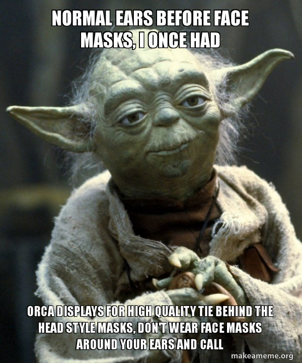 Normal ears before face masks, I once had Orca Displays for high ...