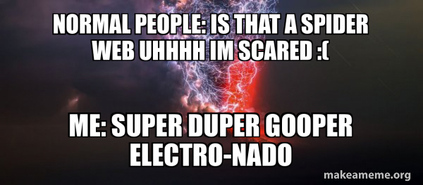 normal people: is that a spider web uhhhh im scared :( me: SUPER DUPER ...