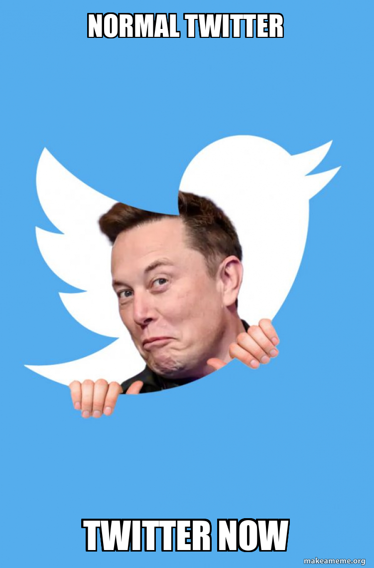 normal twitter twitter now - Elon Musk Twitter Meme Generator