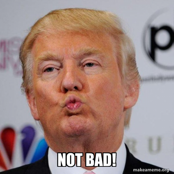 NOT BAD! - Donald Trump Kissing Meme Generator