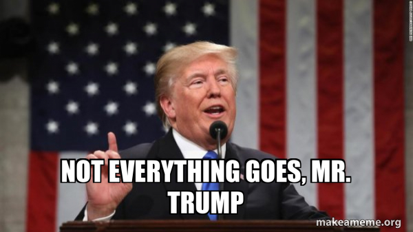 Not everything goes, Mr. Trump - Donald Trump Meme Generator