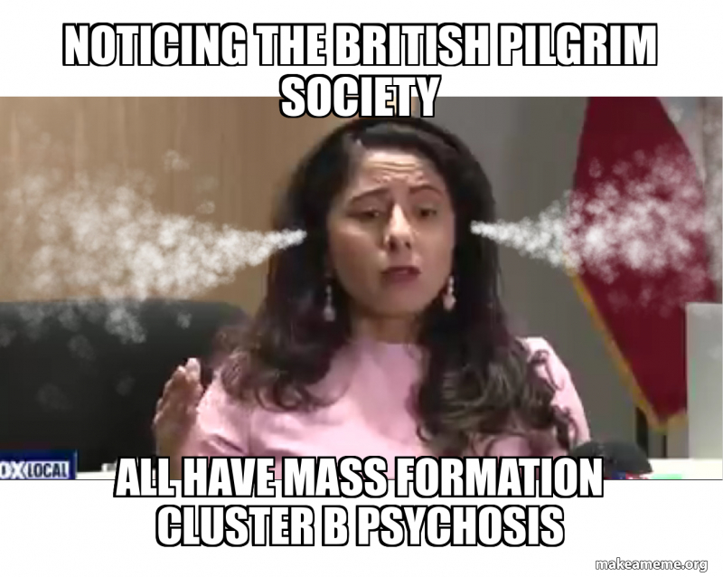 NOTICING THE BRITISH PILGRIM SOCIETY ALL HAVE MASS FORMATION CLUSTER B ...