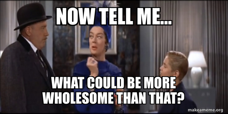 Now tell me… WHAT COULD BE MORE WHOLESOME THAN THAT? Meme Generator