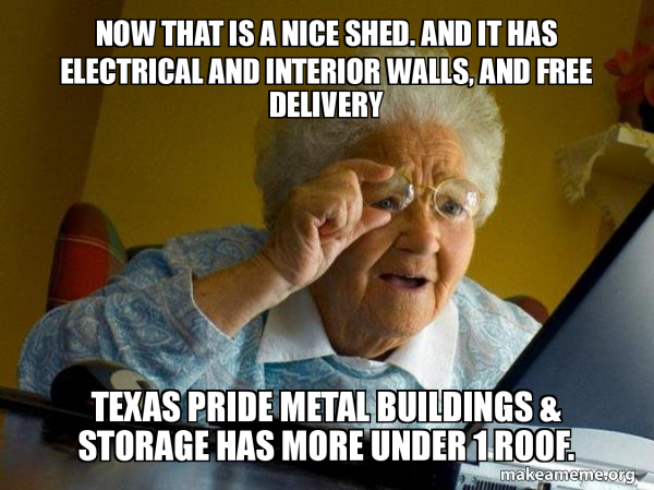Now That is A Nice Shed. And it has electrical and interior walls, and ...