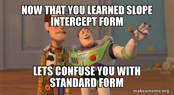 NOW THAT YOU LEARNED SLOPE INTERCEPT FORM LETS CONFUSE YOU WITH ...