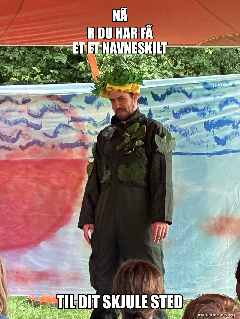 Når du har fået et navneskilt Til dit skjule sted Meme Generator