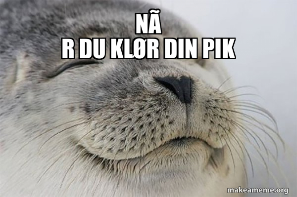 når du klør din pik - Satisfied Seal Meme Generator