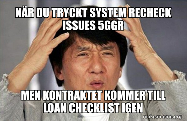 När du tryckt system recheck issues 5ggr Men kontraktet kommer till ...