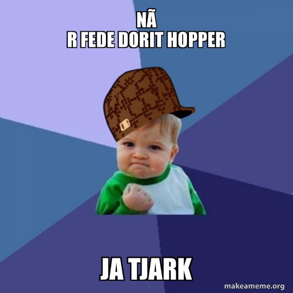 NÃ¥r fede Dorit hopper JA TJARK - Scumbag Success Kid Meme Generator