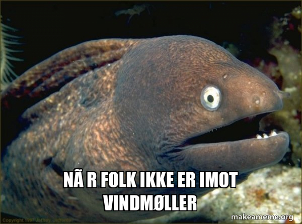 Når folk ikke er imot vindmøller - Bad Joke Eel Meme Generator