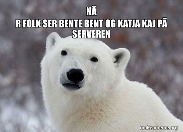 NÃ¥r folk ser Bente Bent og Katja Kaj pÃ¥ serveren - Popular Opinion ...