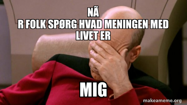 når folk spørg hvad meningen med livet er mig - Picard Facepalm Meme ...