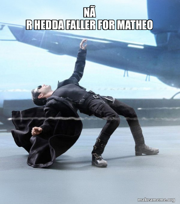 Når Hedda faller for matheo - Matrix Dodge Bullet Meme Generator
