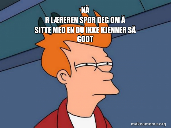 Når læreren spør deg om å sitte med en du ikke kjenner så godt ...
