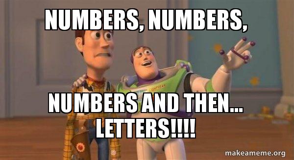 numbers, numbers, numbers and then... letters!!!! - Buzz and Woody (Toy ...