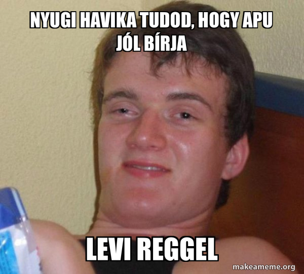 nyugi havika tudod, hogy apu jól bírja levi reggel - [10] guy Meme ...