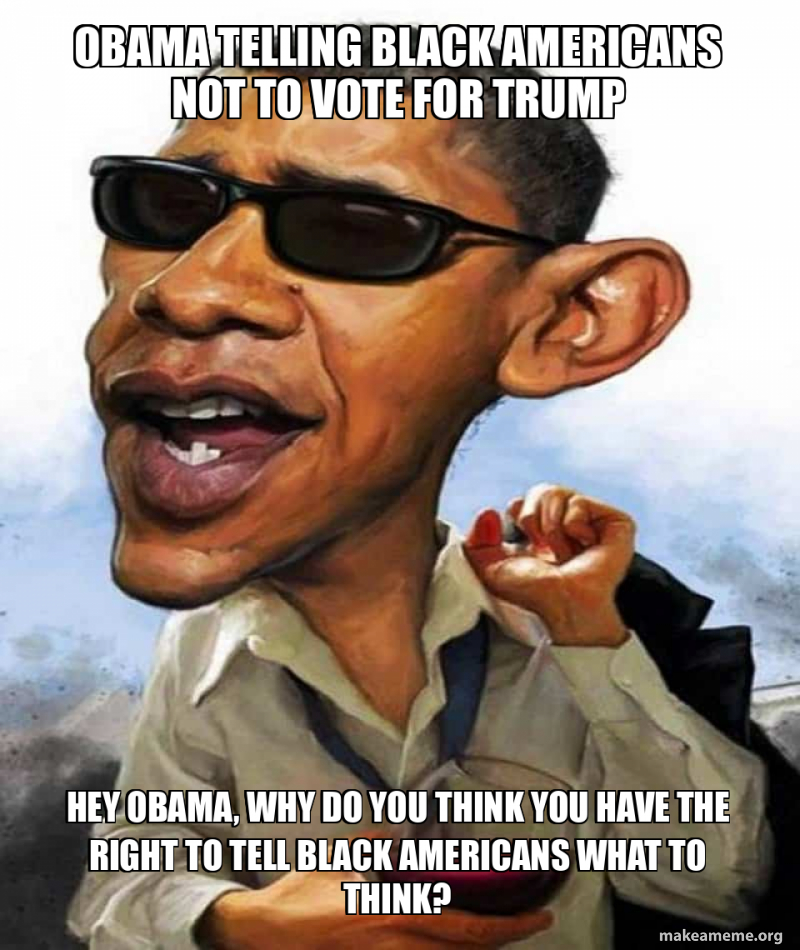 OBAMA TELLING BLACK AMERICANS NOT TO VOTE FOR TRUMP HEY OBAMA, WHY DO ...