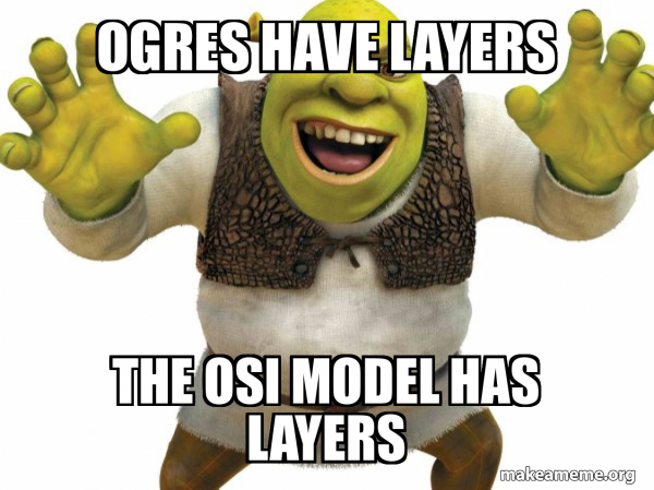 ogres have layers The OSI Model has layers - Shrek Meme Generator