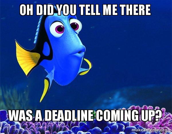 oh did you tell me there was a deadline coming up? - Dory from Nemo (5 ...