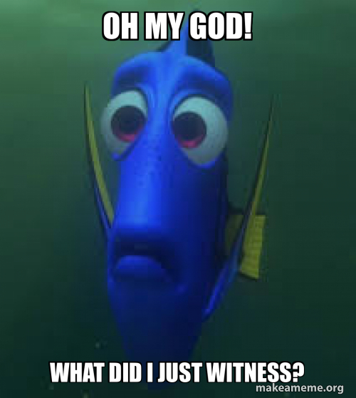 Oh my God! What did I just witness? - Dory oh my God meme Meme Generator