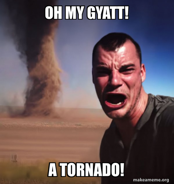 oh my gyatt! A tornado! - Tornado Guy Meme Generator