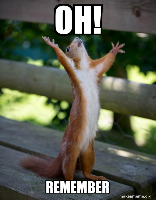 Oh! Remember - Happy Squirrel Meme Generator