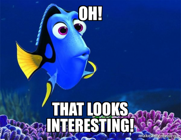 Oh! That looks interesting! - Dory from Nemo (5 second memory) Meme ...