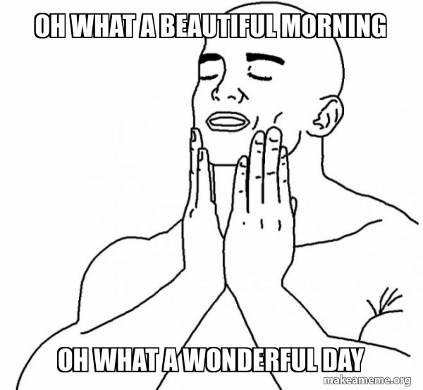 Oh what a beautiful morning Oh what a wonderful day - Feels Good Meme ...
