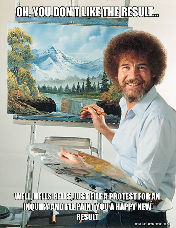 oh, you don't like the result... well, hells bells, just file a protest ...