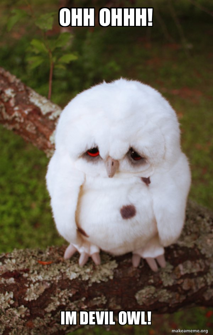 ohh ohhh! im devil owl! - Sad Owl Meme Generator